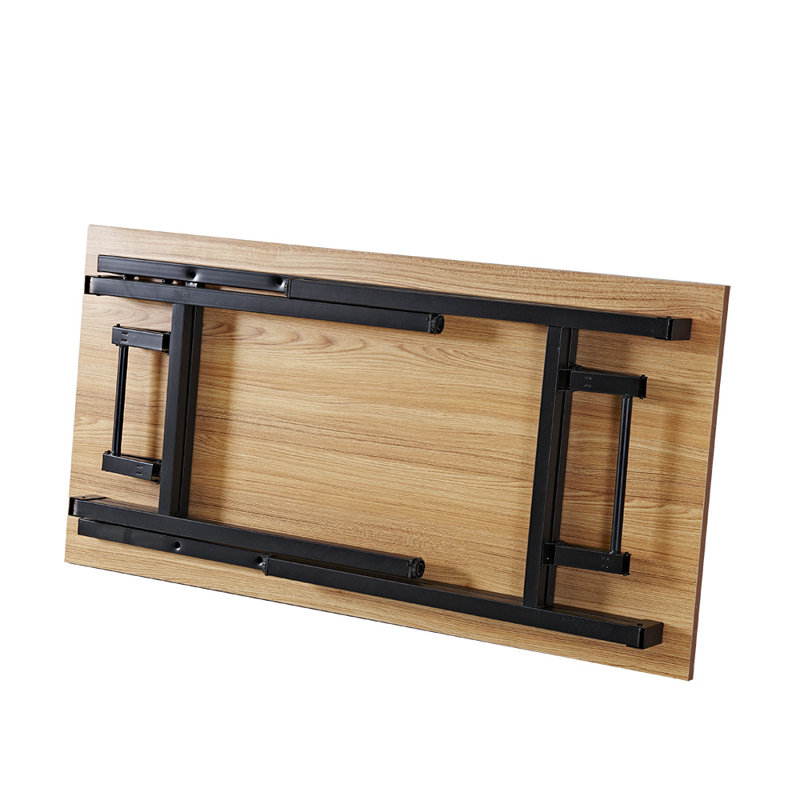 Metal Base Writing Desk 29.3 H x 23.6 W x 47.2 D Teak Black
